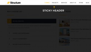 Sticky Header Construction Wordpress Theme Structure